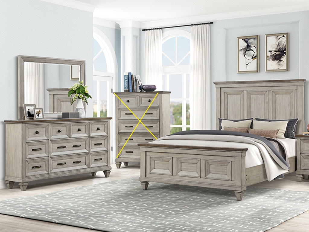 New Classic Bedroom MARIANA 3 Piece Set Queen Panel Bed Dresser Mirror B21143PC Furniture